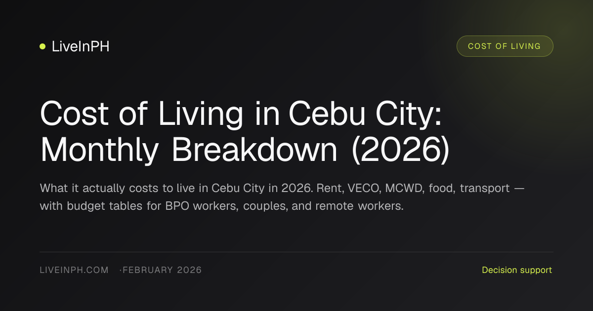 Cost of Living in Cebu City: Monthly Breakdown (2026) | LiveInPH