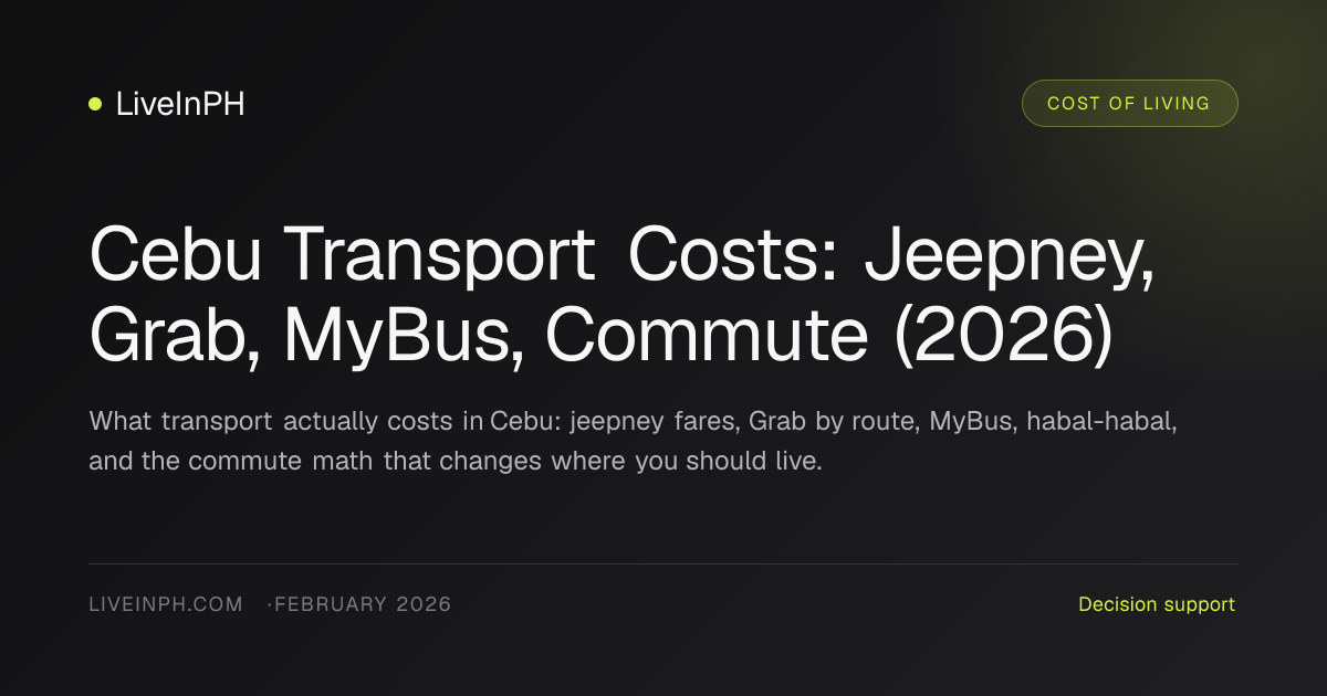 Cebu Transport Costs: Jeepney, Grab, MyBus, Commute (2026) | LiveInPH